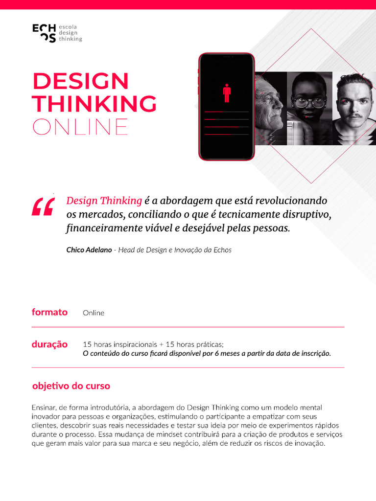 Curso Online de Design Thinking Echos | PDF | Pensamento | Design Thinking