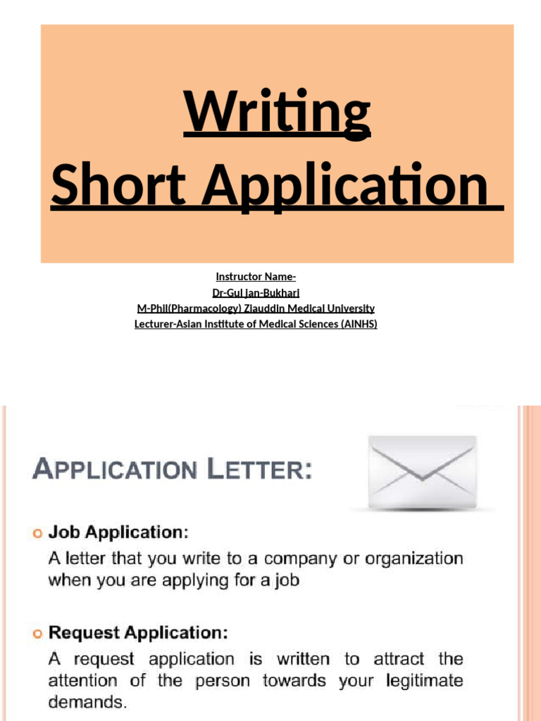 Application Writing | PDF