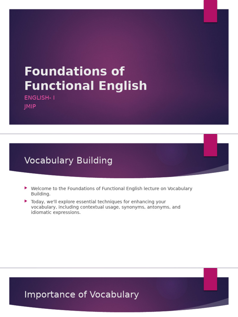 Foundations of Functional English | PDF | Idiom | Vocabulary