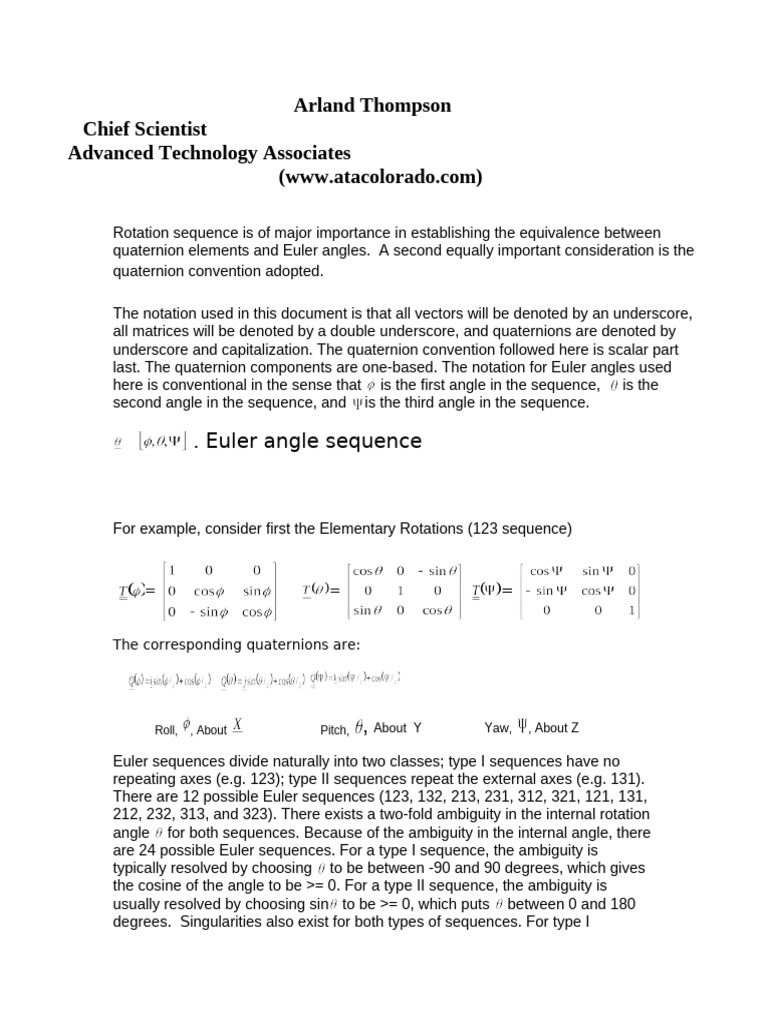 Eulersequences | PDF | Rotation | Geometry