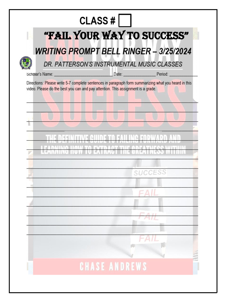 Fail Your Way To Success Writing Prompt - 3-25-2024 | PDF | Career & Growth