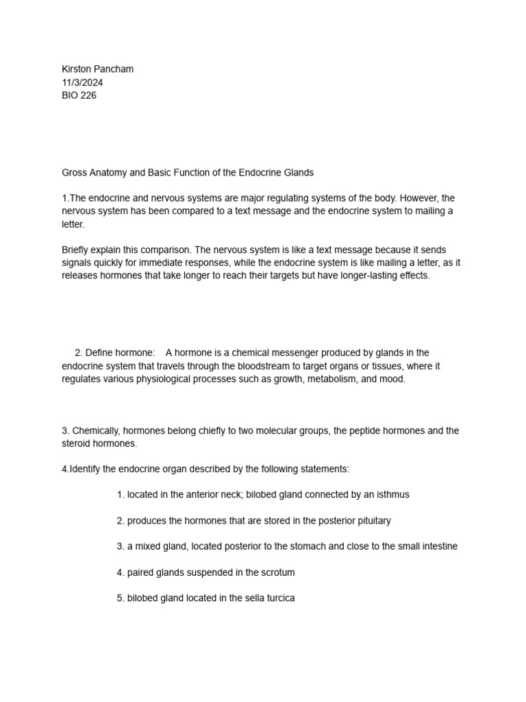 lab 18 | PDF | Endocrine System | Pituitary Gland lab 18 | PDF | Endocrine System | Pituitary Gland