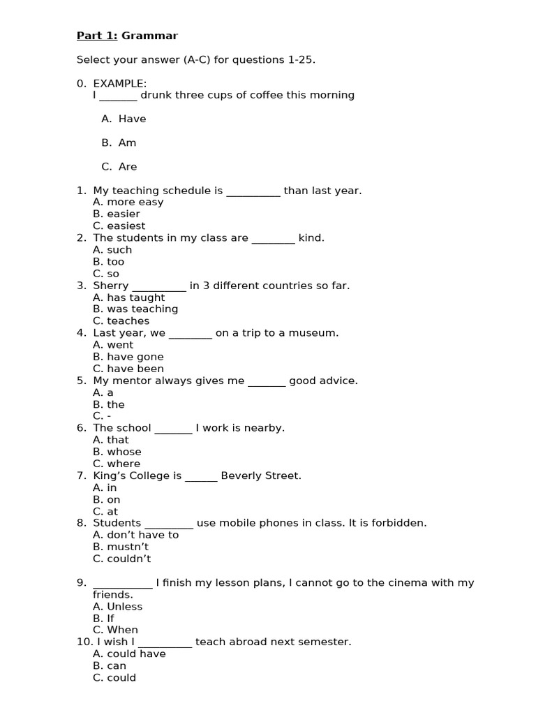 Aptis Web Grammar and Vocabulary | PDF | Behavior Modification | Learning