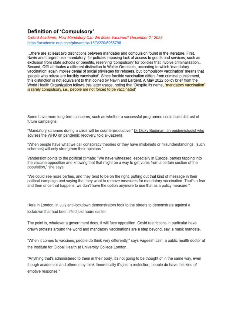 LD Compulsory Immunization Negative | PDF | Vaccination | Pandemic