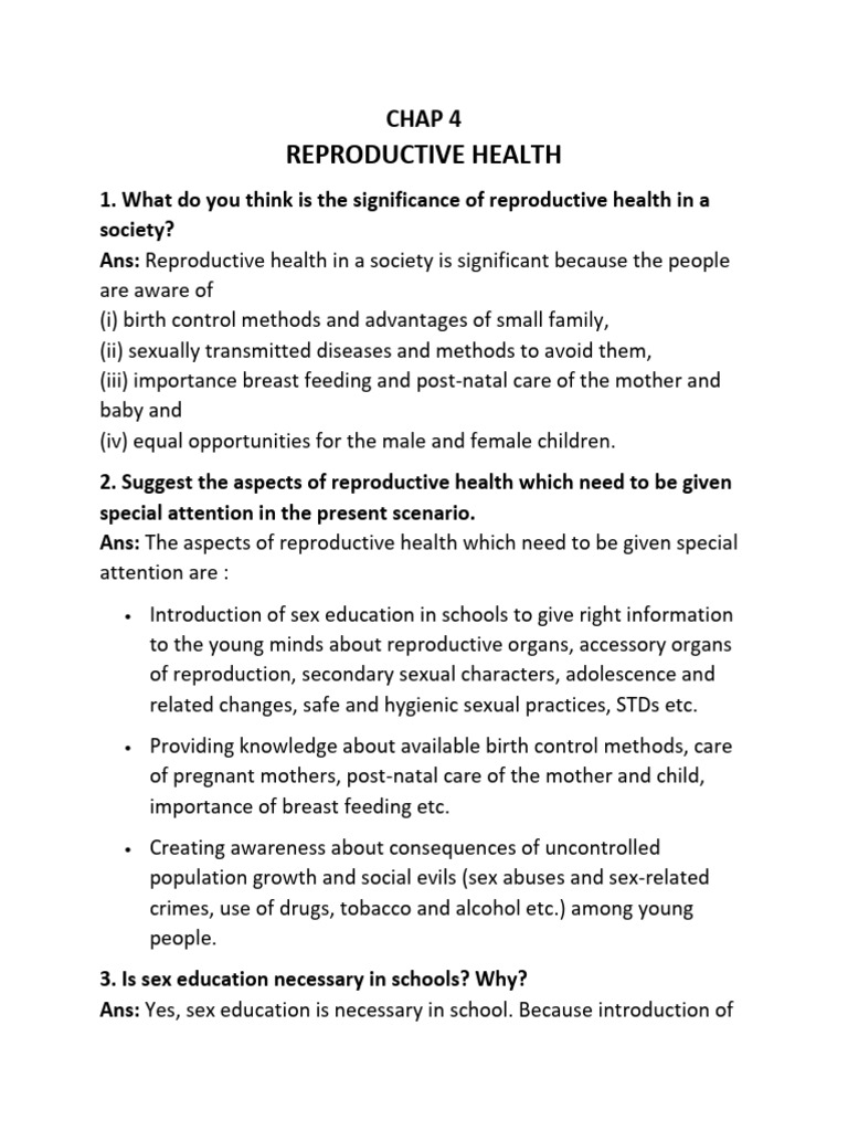 Importance of Reproductive Health Education | PDF | In Vitro ...