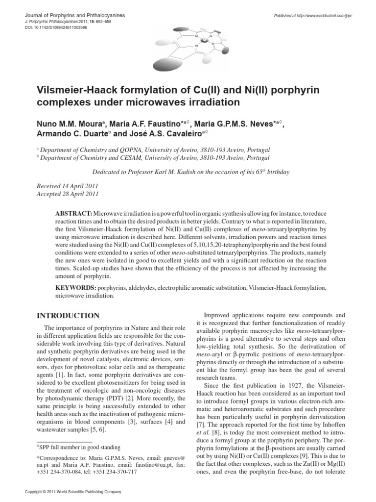 Villsmeier Haack Formylation | PDF | Chemical Reactions | Porphyrin