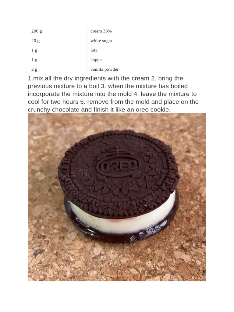 Fake Oreo, Vanilla Lozenge | PDF