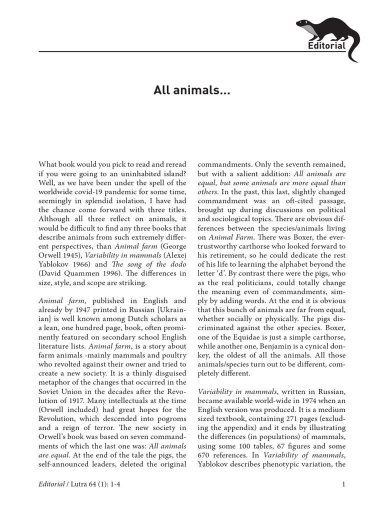 Lutra 64 (1) - Bekker - Editorial - 2021 | PDF