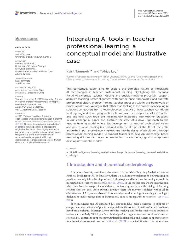 Seventh - AI in Teacher Support Systems | PDF | Learning | Teachers