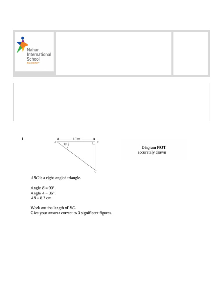 Grade 9 Trigonometry Revision | PDF | Computers