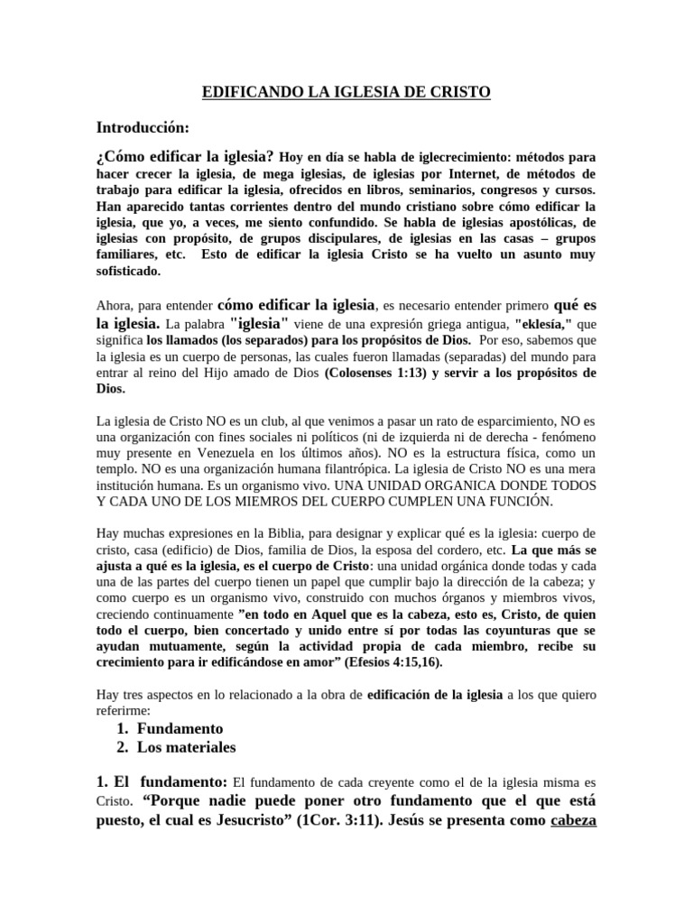 Edificando La Iglesia | PDF | Cristo (título) | Iglesia cristiana