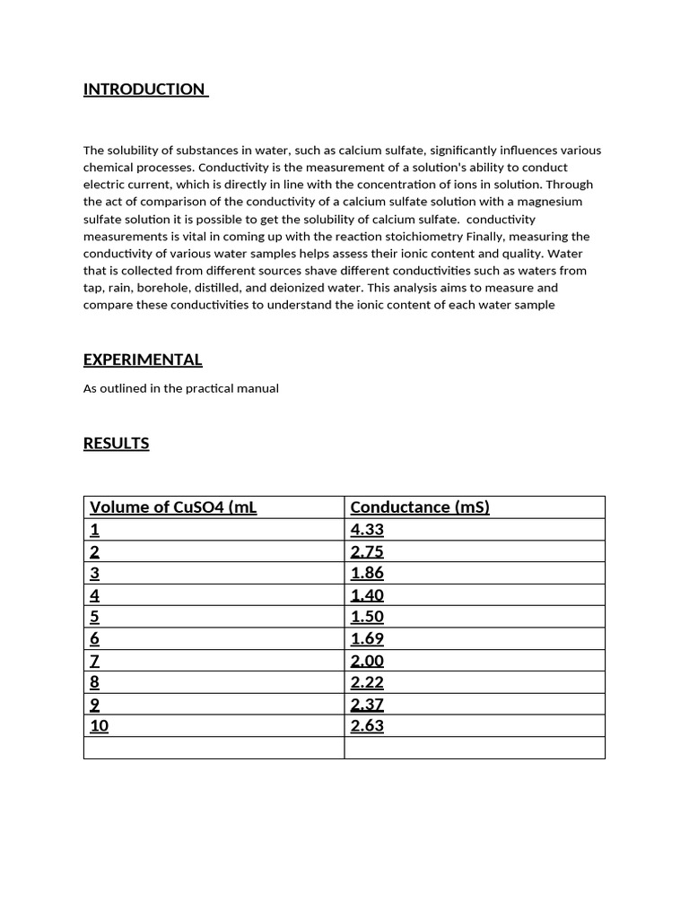 CONDUCTIVITY | PDF | Science & Mathematics
