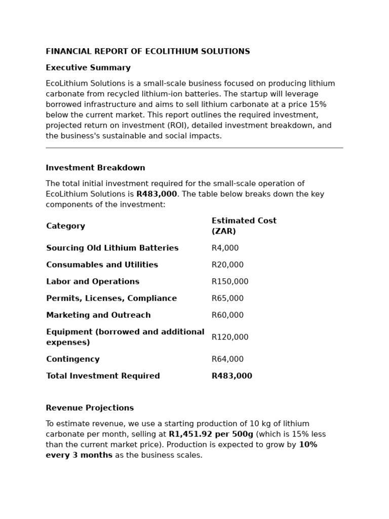 Financial report (1) | PDF | Electronic Waste | Recycling