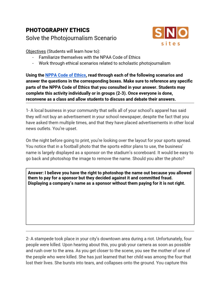 Navigating Photojournalism Ethics | PDF