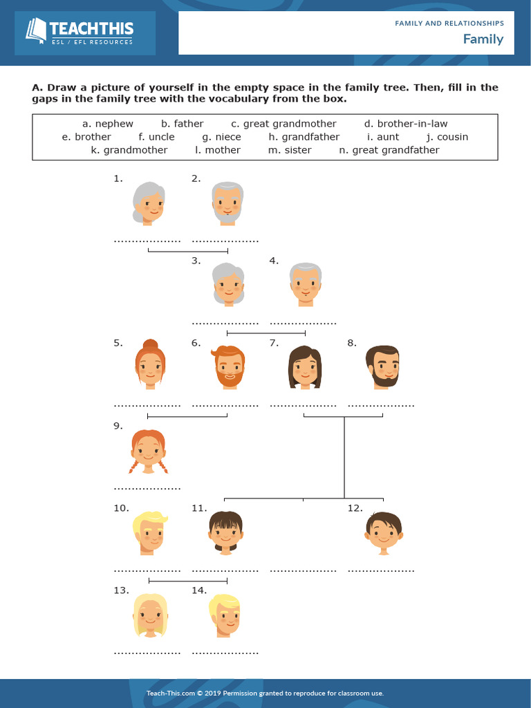 Family Worksheet | PDF | Grandparent | Interpersonal Relationships