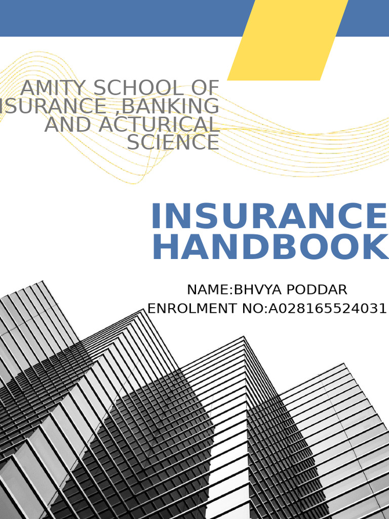 Blue and Yellow Modern Company Handbook Booklet | PDF | Insurance ...