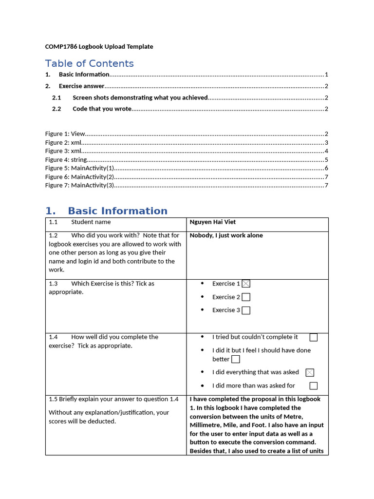 Log Book 1 | PDF | Menu (Computing) | User Interface