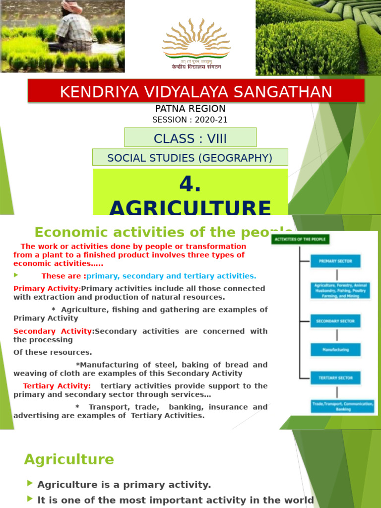 VIII GEOGRAPHY 4. AGRICULTURE - Kanhu Charan Pradhan | PDF | Agriculture | Intensive Farming