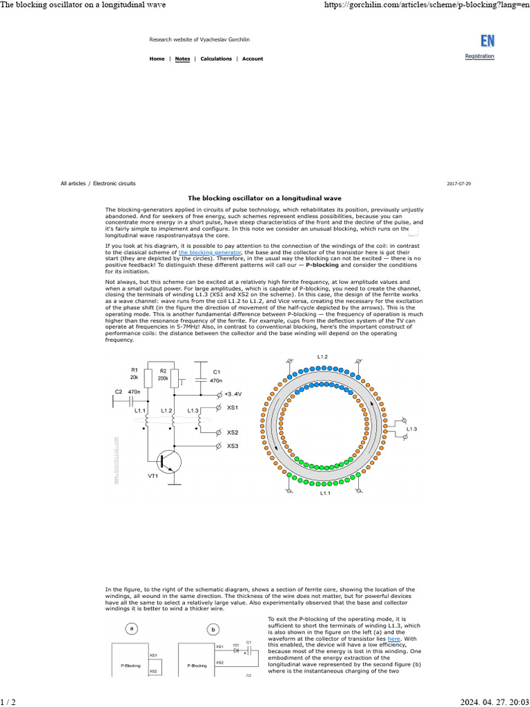 The Blocking Oscillator On A Longitudinal Wave | PDF | Electronic ...