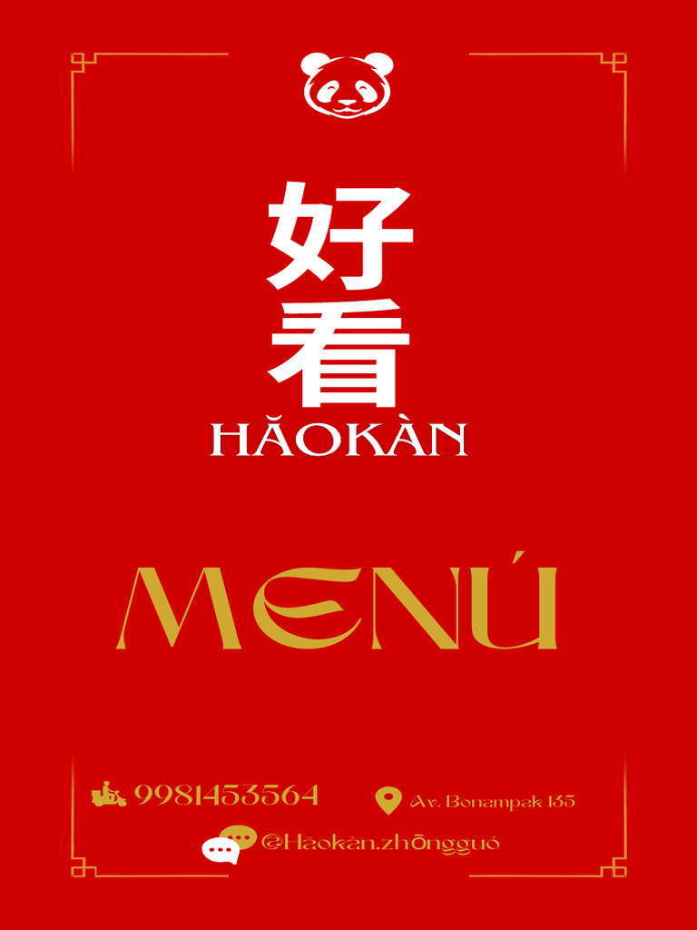 Menu de Restuarante Chino Gastronomía Integral | PDF
