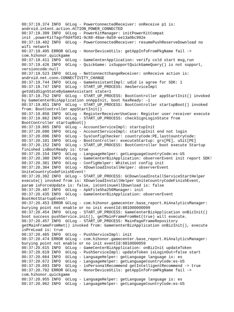 Game Center Application Log Analysis | PDF | Software Engineering | Computer Networking
