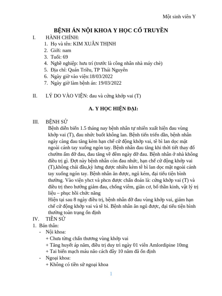 (123doc) - Benh-An-Viem-Quanh-Khop-Vai-Yhct | PDF