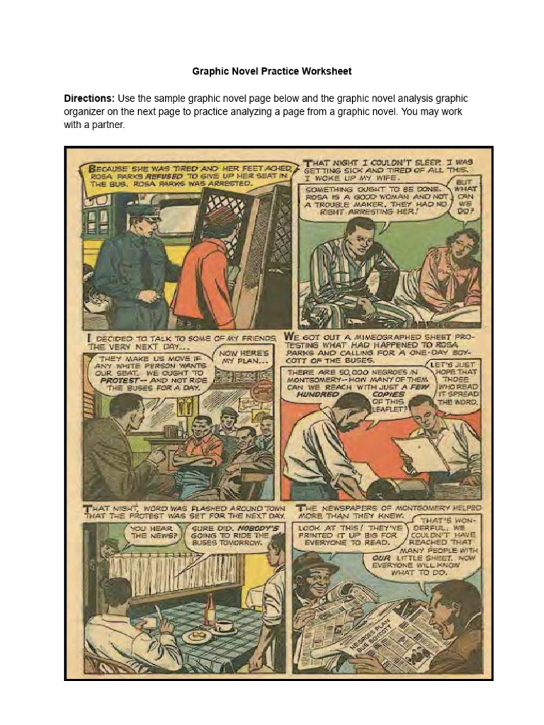 Graphic Novel Analysis Practice Sheet | PDF | Social Science | Art
