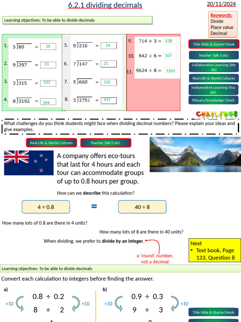 6.2.3 Dividing Decimals | PDF | Numbers | Mathematics