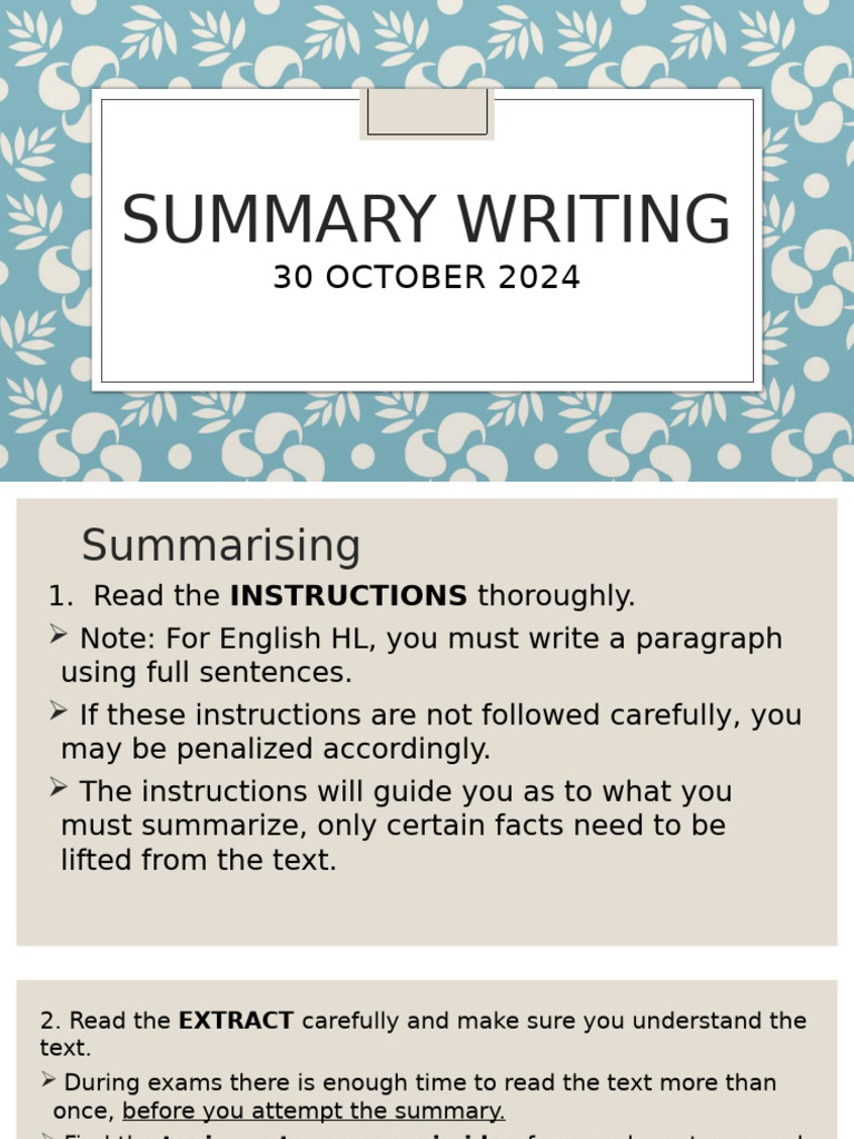 Summary Writing | PDF