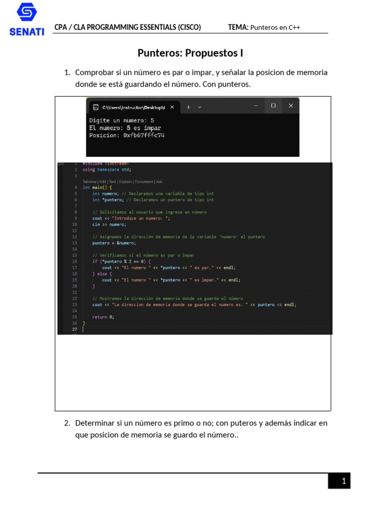 C++ - Punteros - Propuestos 1jos | PDF