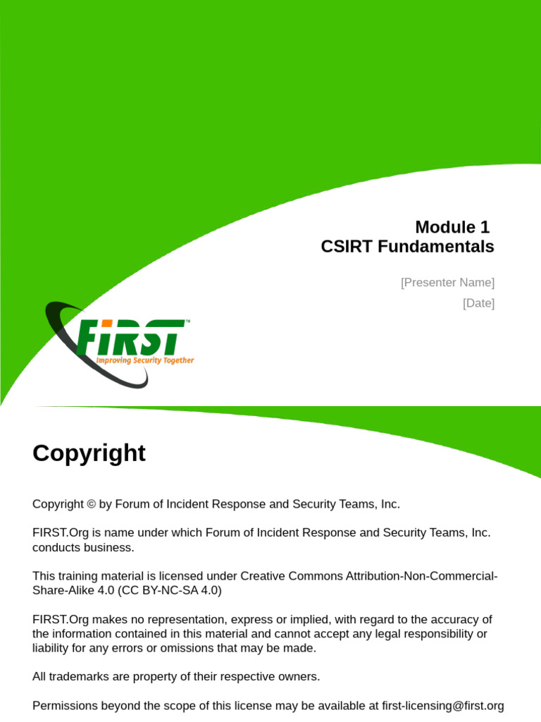 Training Mod1 CSIRT Fundamentals Slides | PDF | Computer Security ...