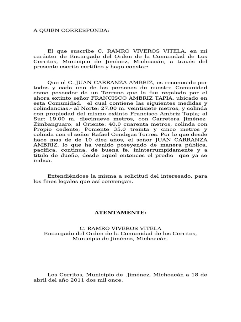 A Quien Corresponda | PDF | Derecho | Historia