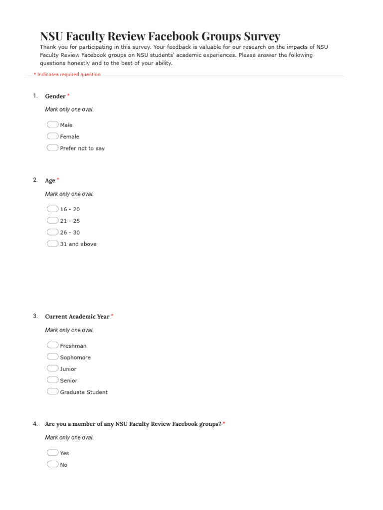 NSU Faculty Review Groups Survey Insights | PDF | Experience | Cognition
