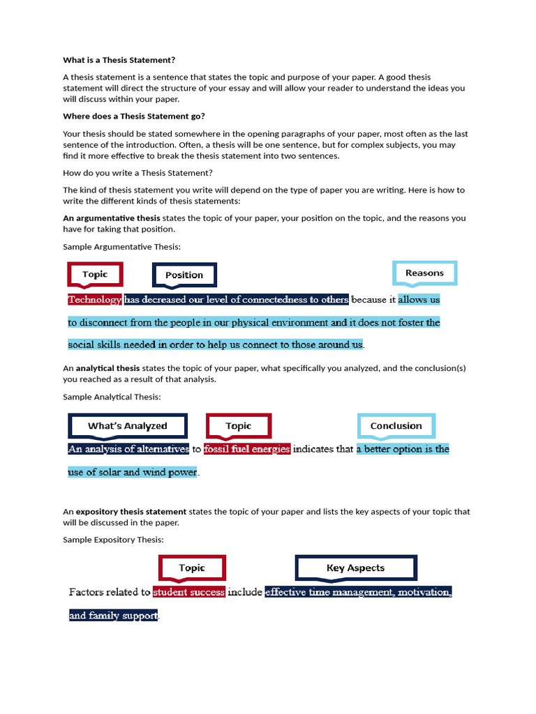 How to Write a Thesis Statement | PDF | Language Arts & Discipline ...