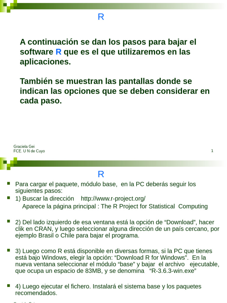 Instructivo para Bajar R | PDF | Computadoras