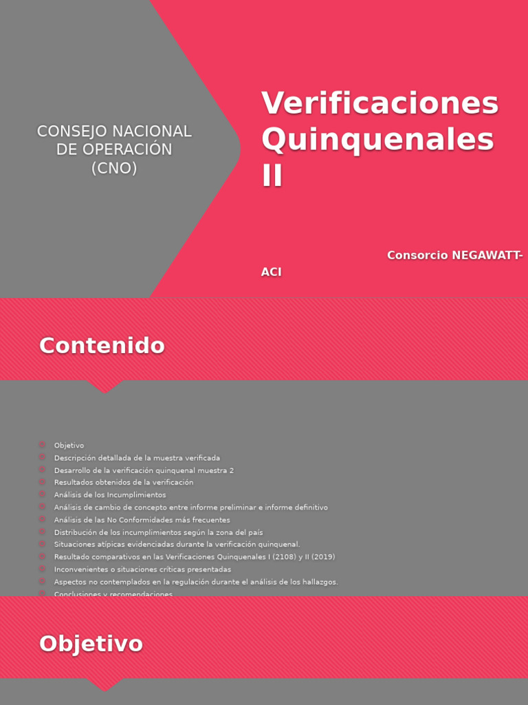 Presentacion Consorcio Negawatt Verificaciones Quinquenales II Cno ...