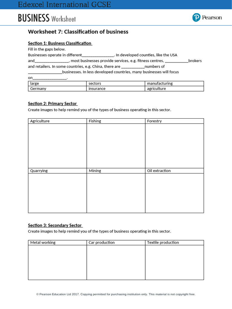 L12 - Worksheet - Classification of Business | PDF | Economies