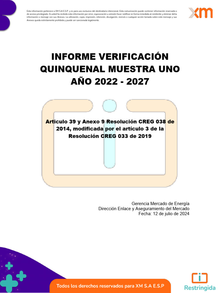 Informe Verificación Quinquenal 2022-2027 | PDF | Organización ...
