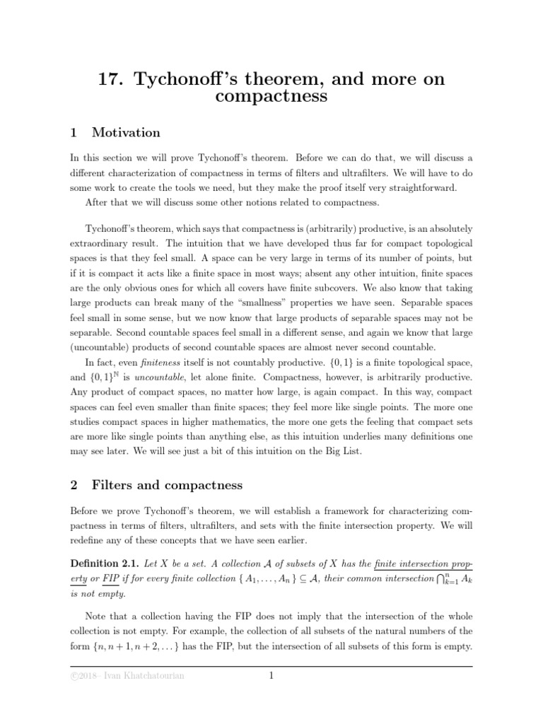 17-tychonoff | PDF | Compact Space | Sequence