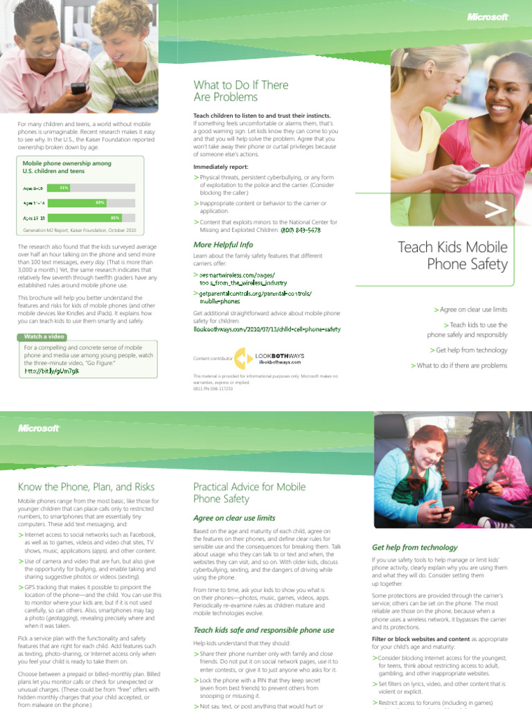 Mobile Phone Safety Tips for Kids | PDF | Cyberbullying | Computing