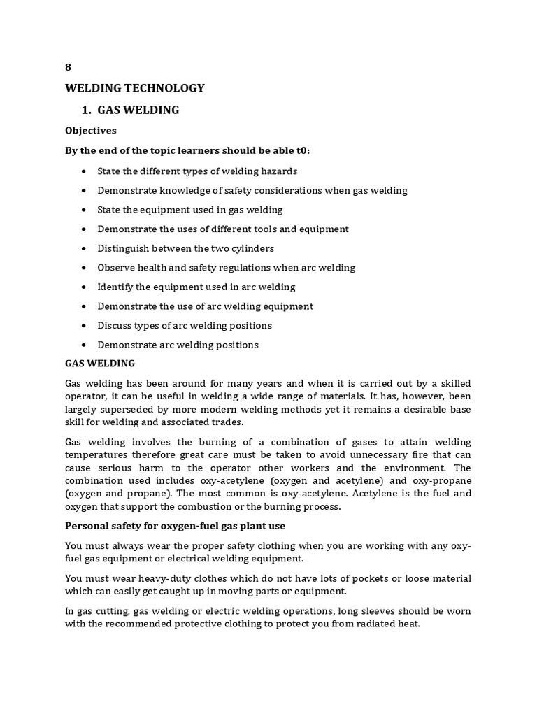 8 Welding Technology 1 | PDF | Welding | Construction