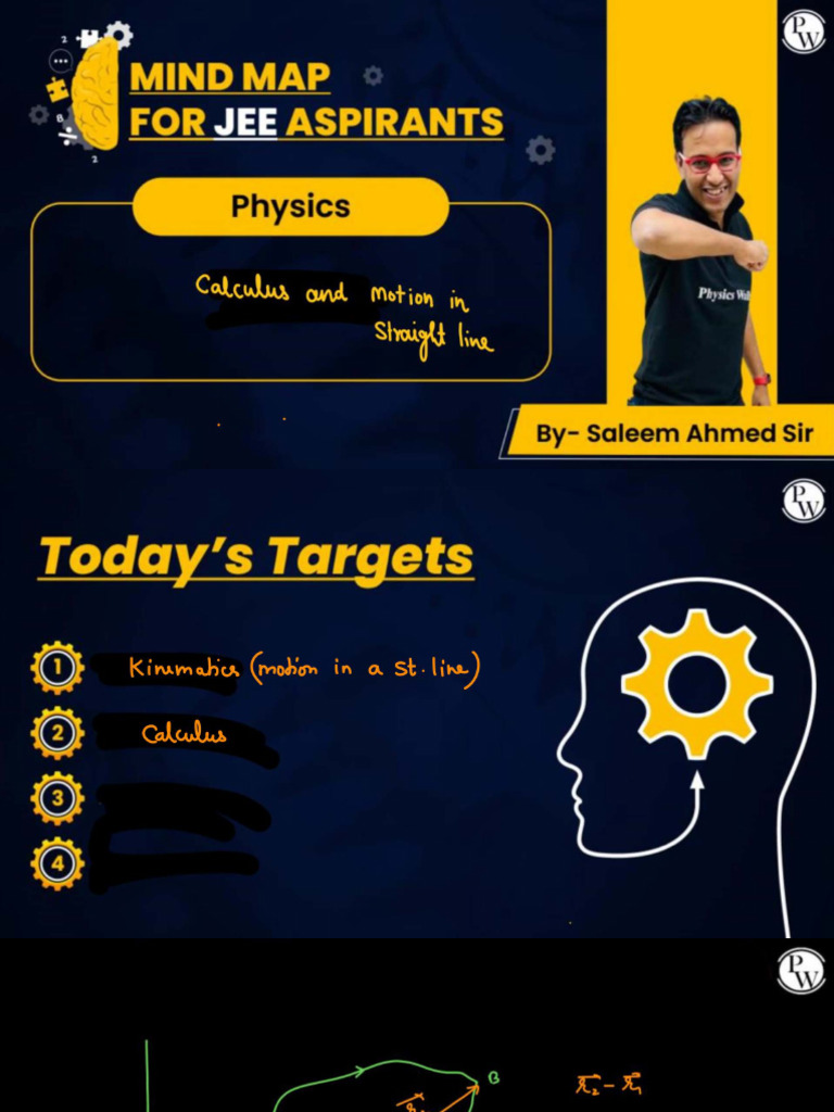 Motion in A Straight Line - Class Notes - Jee Mindmap | PDF