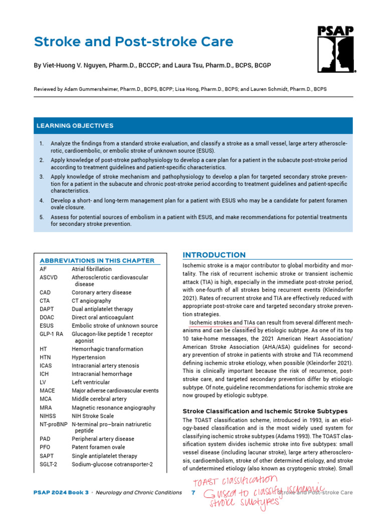 Stroke PSAP | PDF | Stroke | Statin