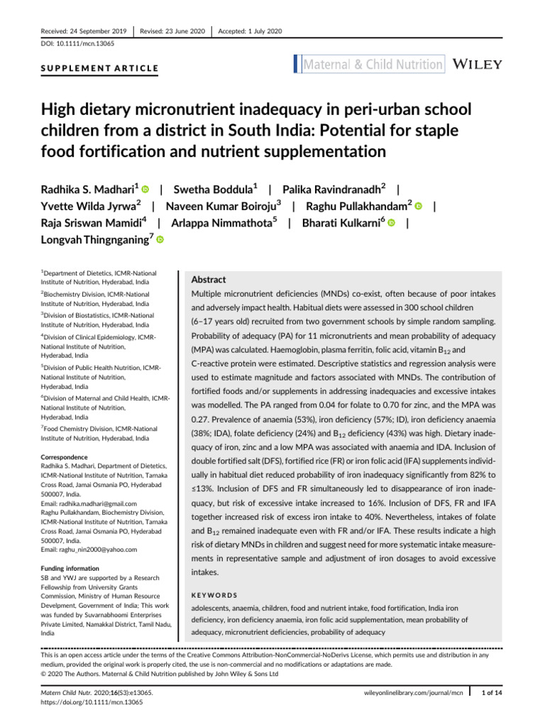 Staple Food Fortification and Nutrient Supplementation | PDF | Dietary ...