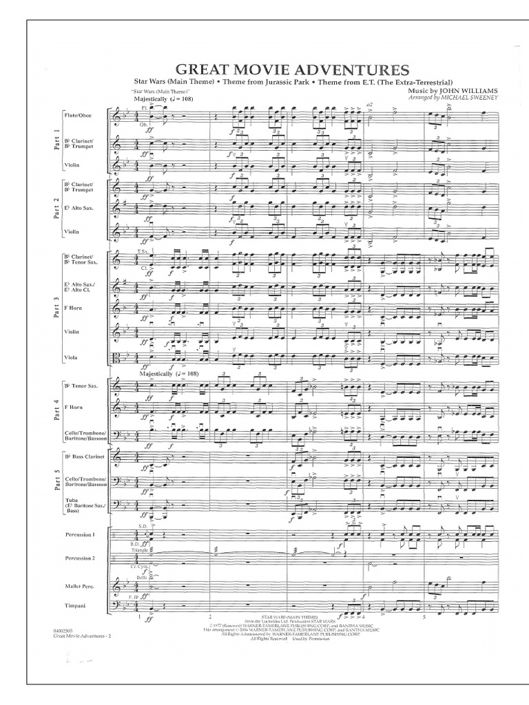 Great Movie Adventures (John Williams-M. Sweeney) SCORE | PDF