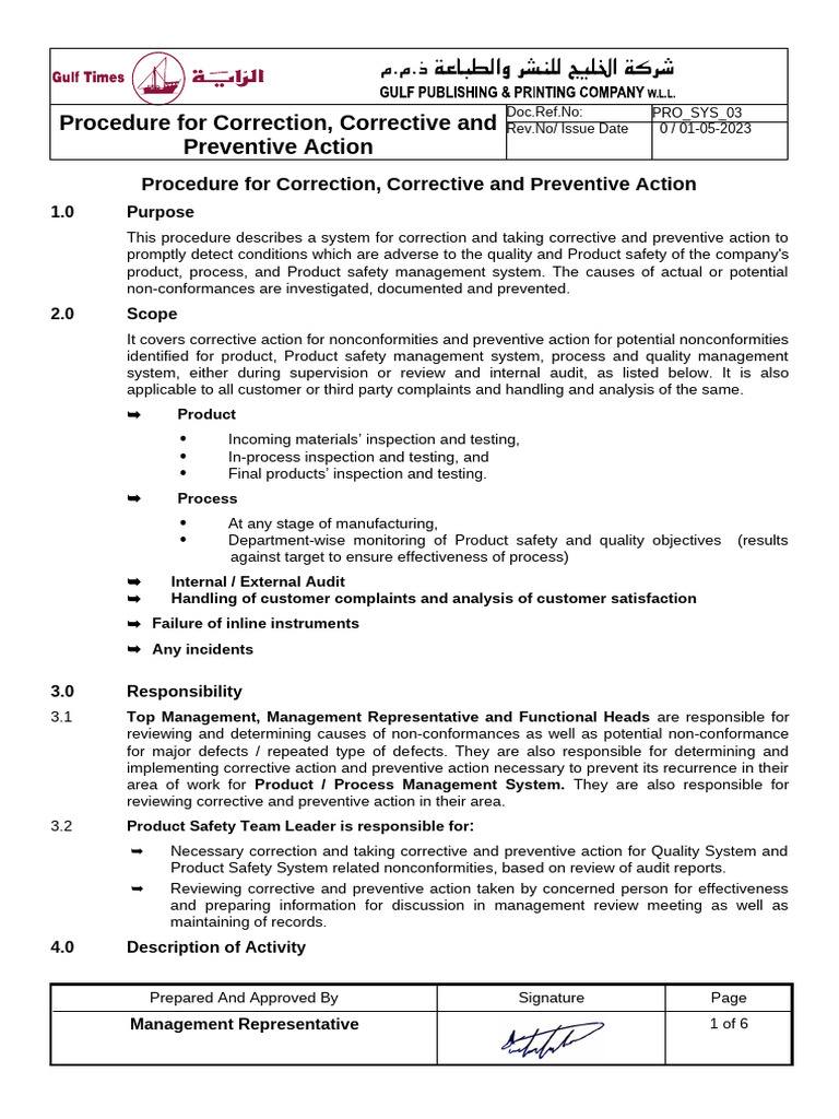 PRO_SYS_03 | PDF | Business | Quality