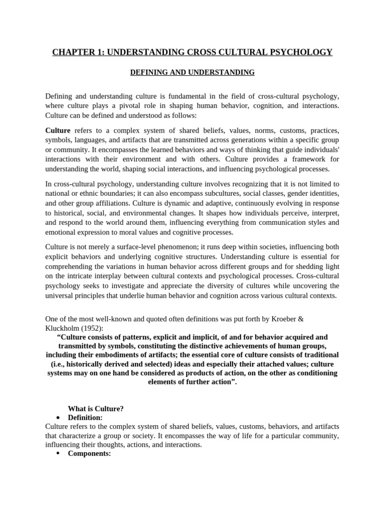 Understanding Cross-Cultural Psychology | PDF | Psychology ...