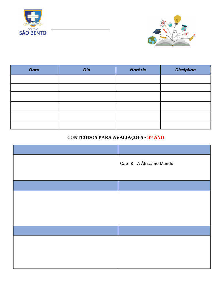 Conteúdos Das Formativas Da 3 Unidade - 8º Ano | PDF