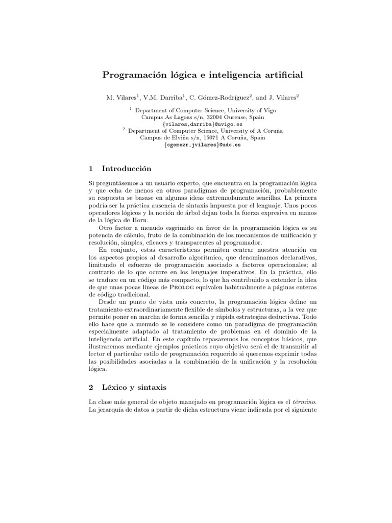 Prolog IA | PDF | Lenguaje de programación | Lógica de primer orden