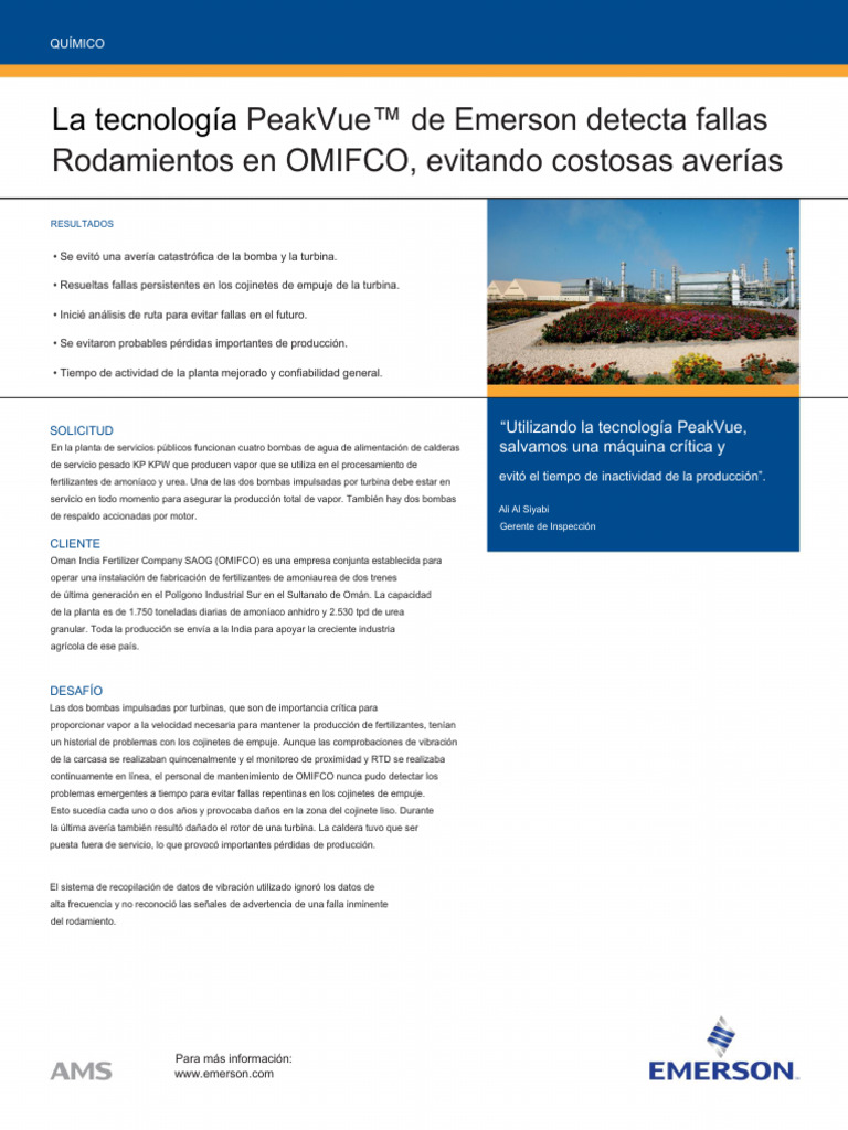 Case Study Emerson's Peakvue Technology Detects Faulty Bearing at ...